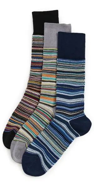 Paul Smith Striped Socks - 3 Pack Mixed Plate 1