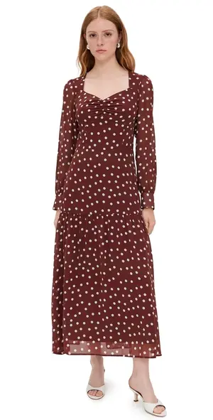 O.P.T Selma Polka Dot Maxi Dress