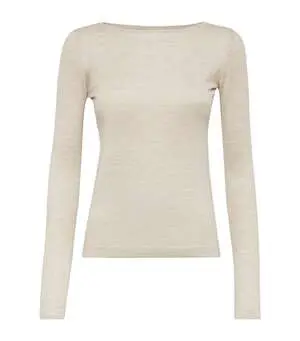 Brunello Cucinelli Cashmere-silk-blend Sweater - Beige