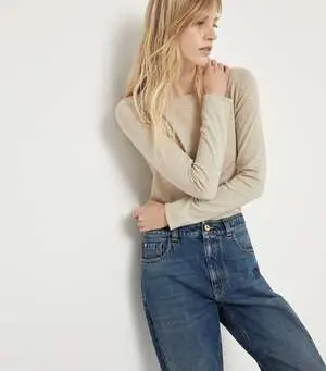 Brunello Cucinelli Cashmere-silk-blend Sweater - Beige