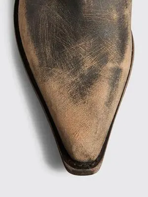 Khaite Distressed Leather Boots - Black