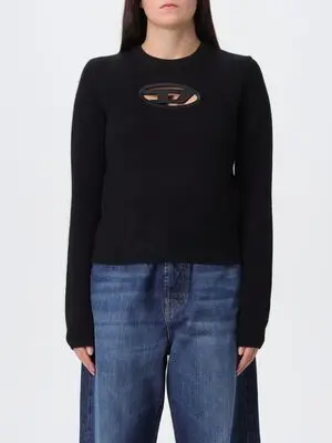 DIESEL® Cut Out Emblem Sweater - Black