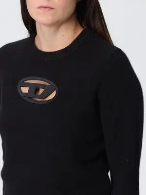 DIESEL® Cut Out Emblem Sweater - Black