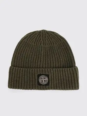 Stone Island Ribbed Knit Cap - Green