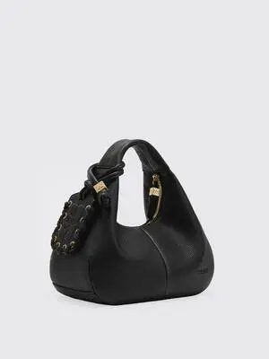 GANNI Textured Leather Hobo Bag - Black