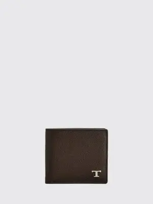 TOD'S T Timeless Grained Leather Wallet Brown