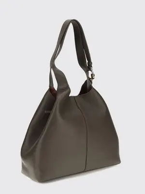 COCCINELLE C-easy Flared Tumbled Shoulder Bag With Double Handle - Mud