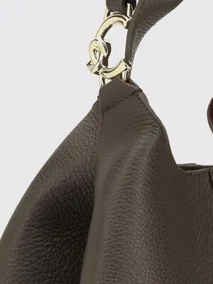 COCCINELLE C-easy Flared Tumbled Shoulder Bag With Double Handle - Mud