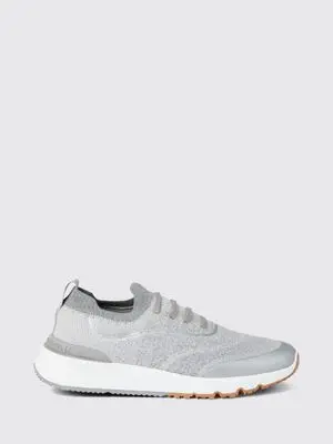 Brunello Cucinelli Brunello Cucinelli Lace-Up Knit Sneakers Grey