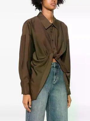 ELEH Twisted-front Cotton Shirt