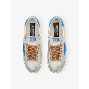 GOLDEN GOOSE Stardan Crocodile-embossed Leather Low-top Trainers - Blue Other