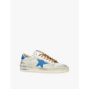 GOLDEN GOOSE Stardan Crocodile-embossed Leather Low-top Trainers - Blue Other