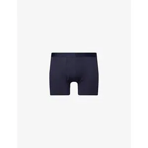 Derek Rose Alex Branded-waistband Stretch-jersey Trunks - Navy
