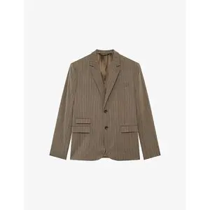 The Kooples Notched-lapel Regular-fit Striped Wool Jacket