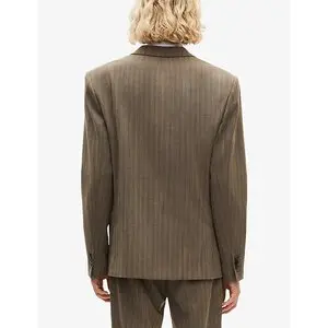 The Kooples Notched-lapel Regular-fit Striped Wool Jacket