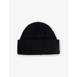 GANNI Logo-patch Wool-blend Beanie