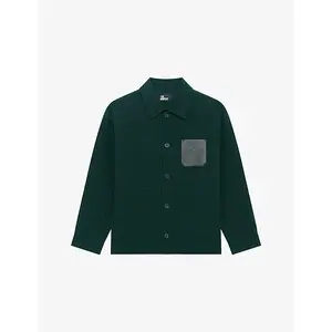 The Kooples Crest-embossed Patch-pocket Wool-blend Overshirt