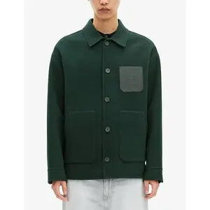 The Kooples Crest-embossed Patch-pocket Wool-blend Overshirt