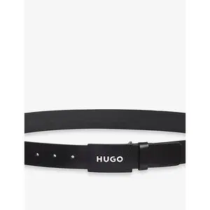 Hugo Branded Plaque Leather Belt