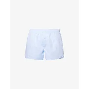 Hanro Fancy Relaxed-fit Cotton Boxer Shorts - Light Blue