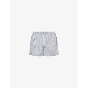 Hanro Fancy Relaxed-fit Cotton Boxer Shorts - Light Grey Stripe