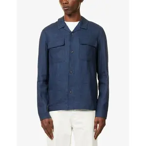 BELIER Patch-pocket Long-sleeve Linen Shirt