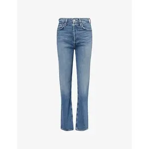 AGOLDE 90's Pinch Waist High-rise Stretch-denim Jeans - Overcast