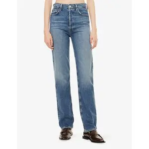 AGOLDE 90's Pinch Waist High-rise Stretch-denim Jeans - Overcast