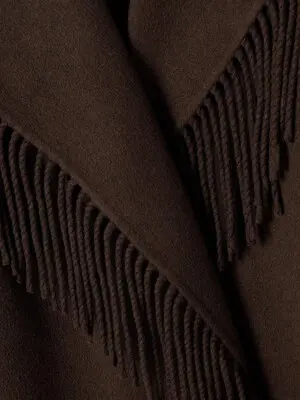 Simkhai Carrie Fringed Wool-blend Felt Coat - Brown