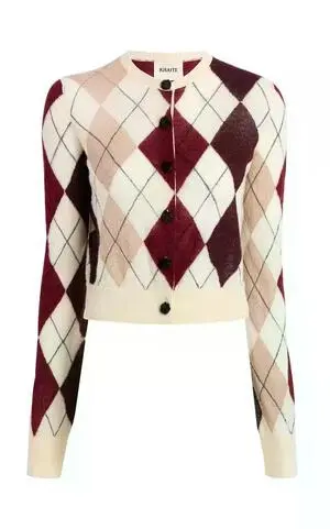 Khaite Charli Argyle-Knit Cardigan Multi