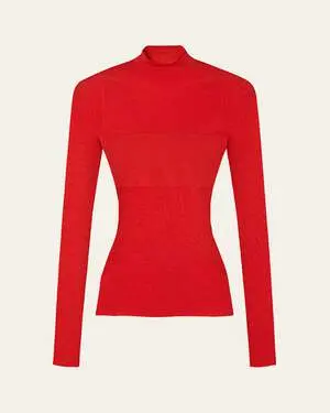 Versace Ribbed Mock-neck Sweater - Red