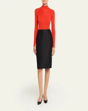 Versace Ribbed Mock-neck Sweater - Red