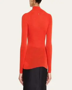 Versace Ribbed Mock-neck Sweater - Red