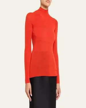 Versace Ribbed Mock-neck Sweater - Red