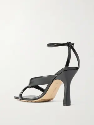 Bottega Veneta Riva Padded Glossed-leather Sandals - Black