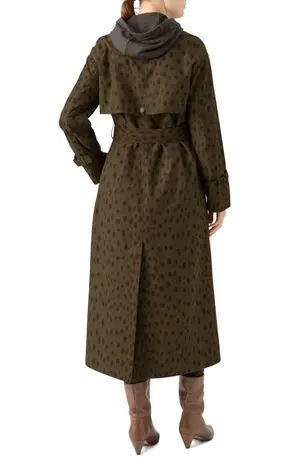 Akris Leopard Print Trench Coat