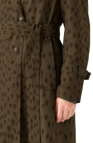 Akris Leopard Print Trench Coat