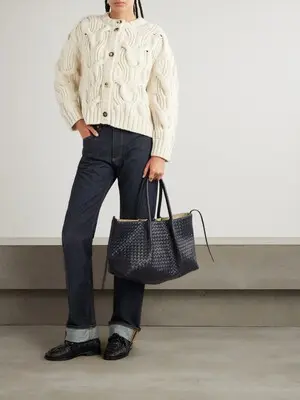Bottega Veneta Cropped Cable-knit Wool Cardigan