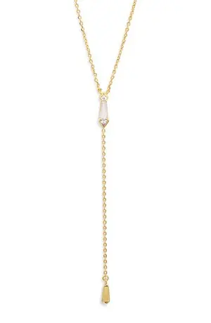 Nordstrom Cubic Zirconia Y-necklace - Clear- Gold