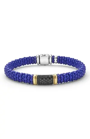 Lagos Caviar Beaded Bracelet With Diamonds - Blue