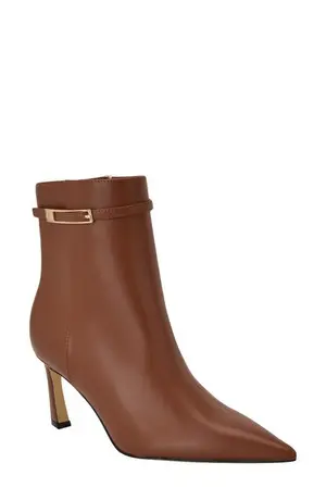 Calvin Klein Pointed Toe Booties - Cognac