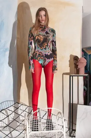 UNTITLED IN MOTION Serafina Abstract Print Jersey Bodysuit
