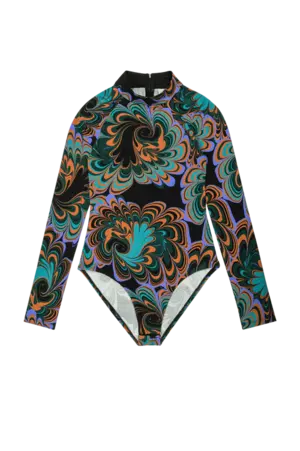 UNTITLED IN MOTION Serafina Abstract Print Jersey Bodysuit