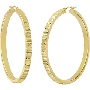 Bony Levy 14k Gold Textured Hoop Earrings - 14k Yellow Gold