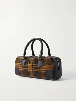 Loewe Amazona 23 Checked Suede Shoulder Bag