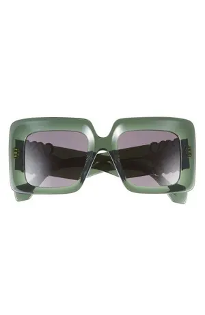 Loewe Anagram 51mm Square Sunglasses - Dark Green/other /smoke