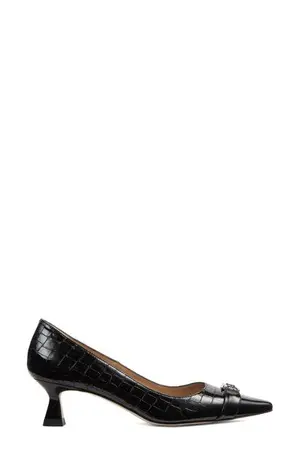 LK BENNETT Croc Embossed Pointed Toe Pumps