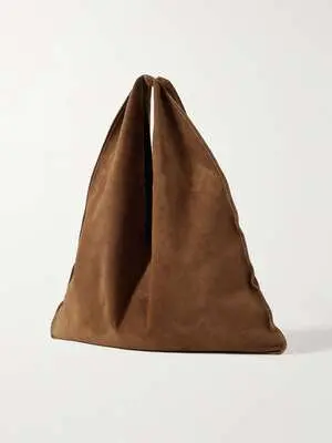 THE ROW Bindle Small Suede Shoulder Bag - Camel