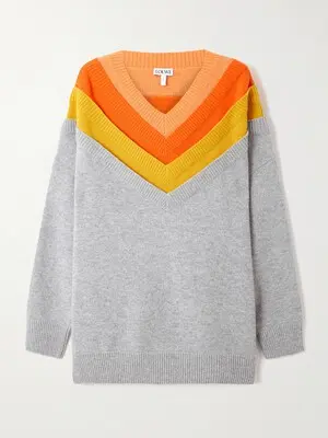 Loewe Layered Wool-blend Sweater - Gray
