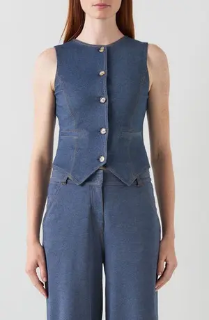 LK BENNETT Freya Denim Vest